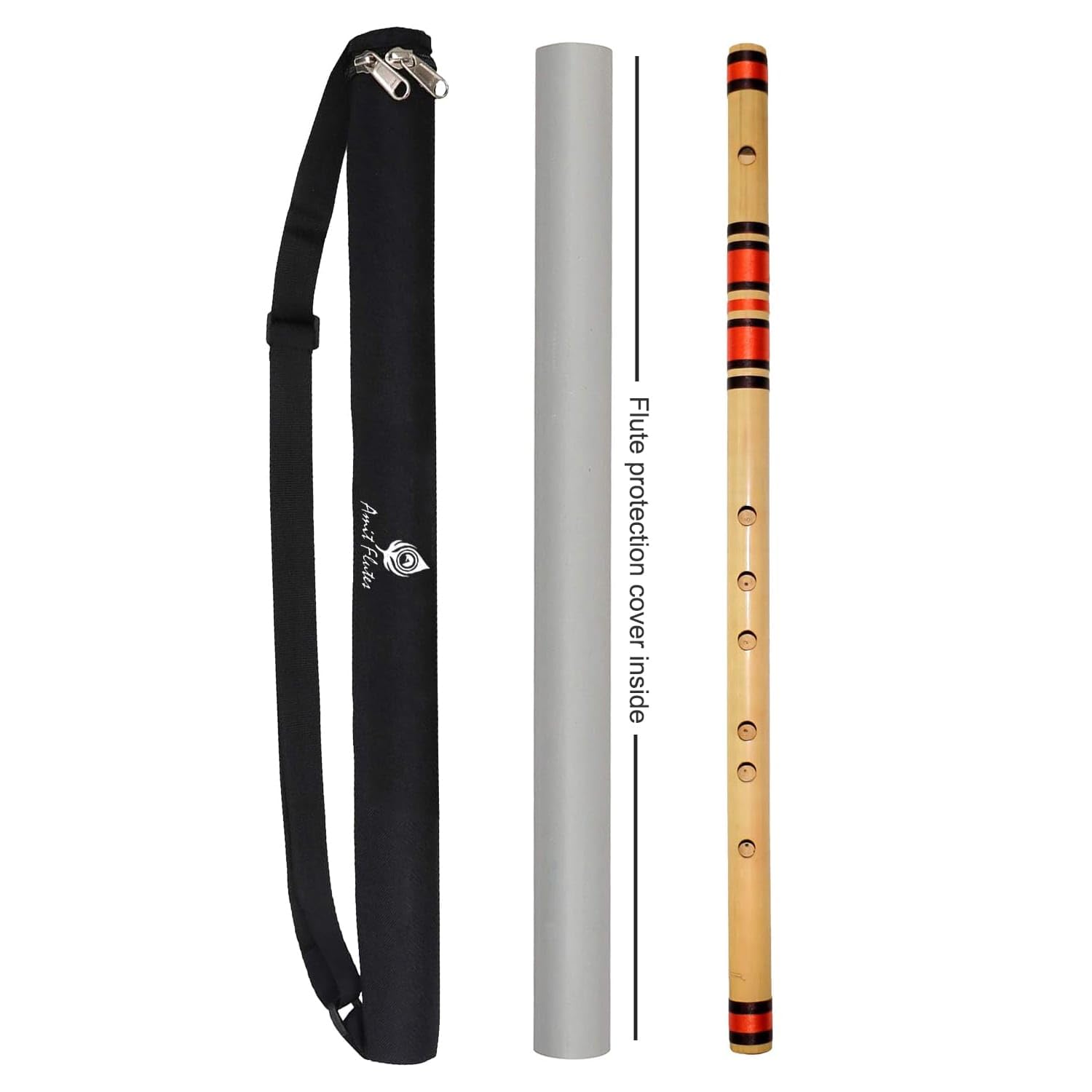 A Sharp Medium Handcrafted Bamboo Indian Classical Bansuri for Right ...