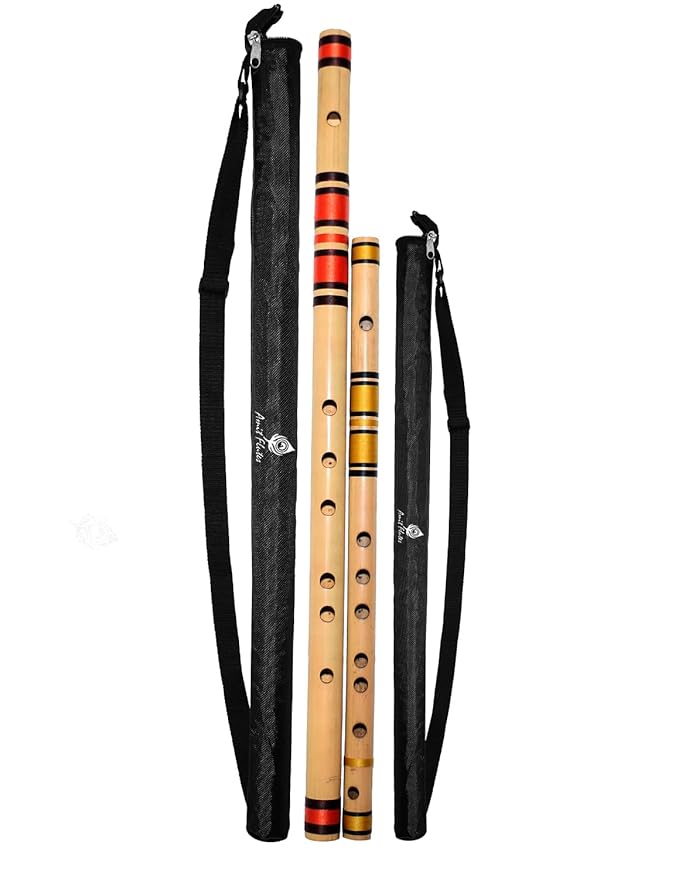 G Base & C Medium Handcrafted Bamboo Flute Combo – Indian Classical ...